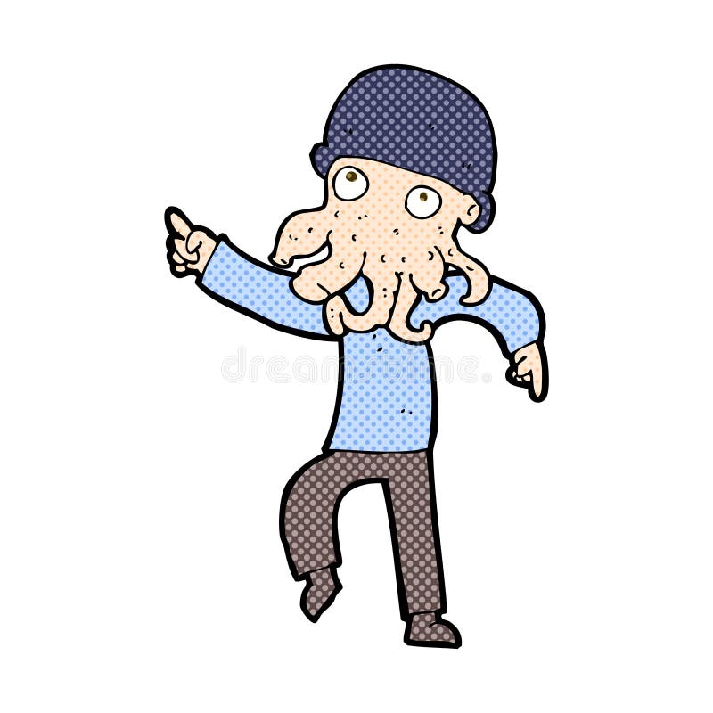 Comic Cartoon Alien Man Dancing Stock Illustration - Illustration of ...