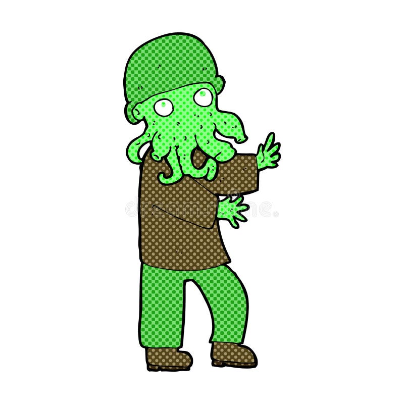 Comic cartoon alien man stock illustration. Illustration of retro ...