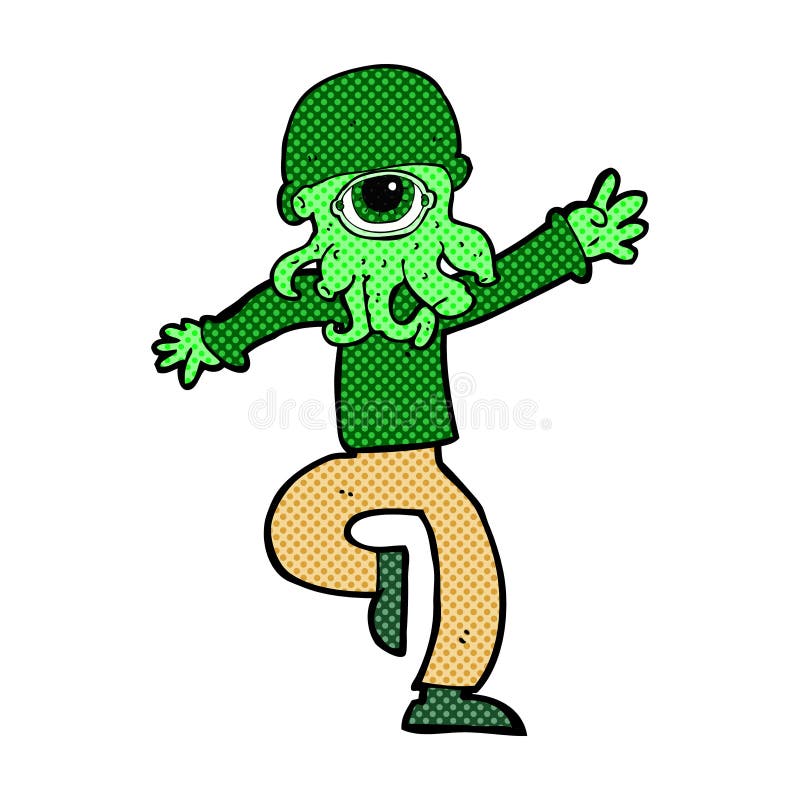 Comic Cartoon Alien Monster Man Stock Illustration - Illustration of ...