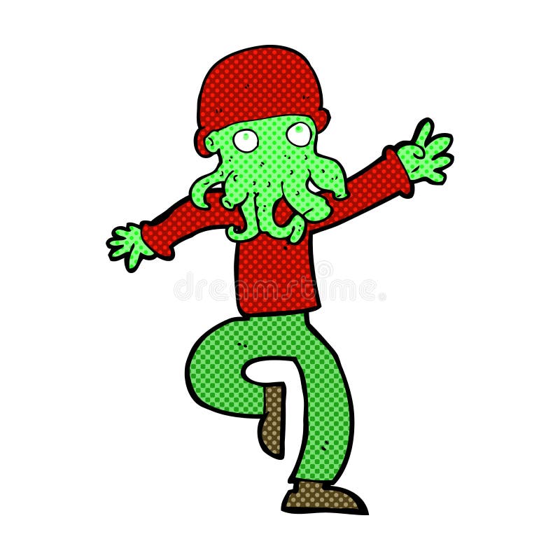 Comic Cartoon Alien Monster Man Stock Illustration - Illustration of ...
