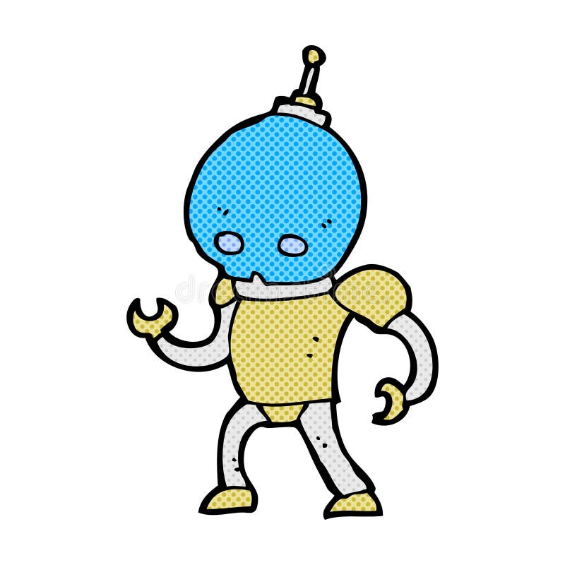 Comic cartoon alien robot stock illustration. Illustration of comic ...