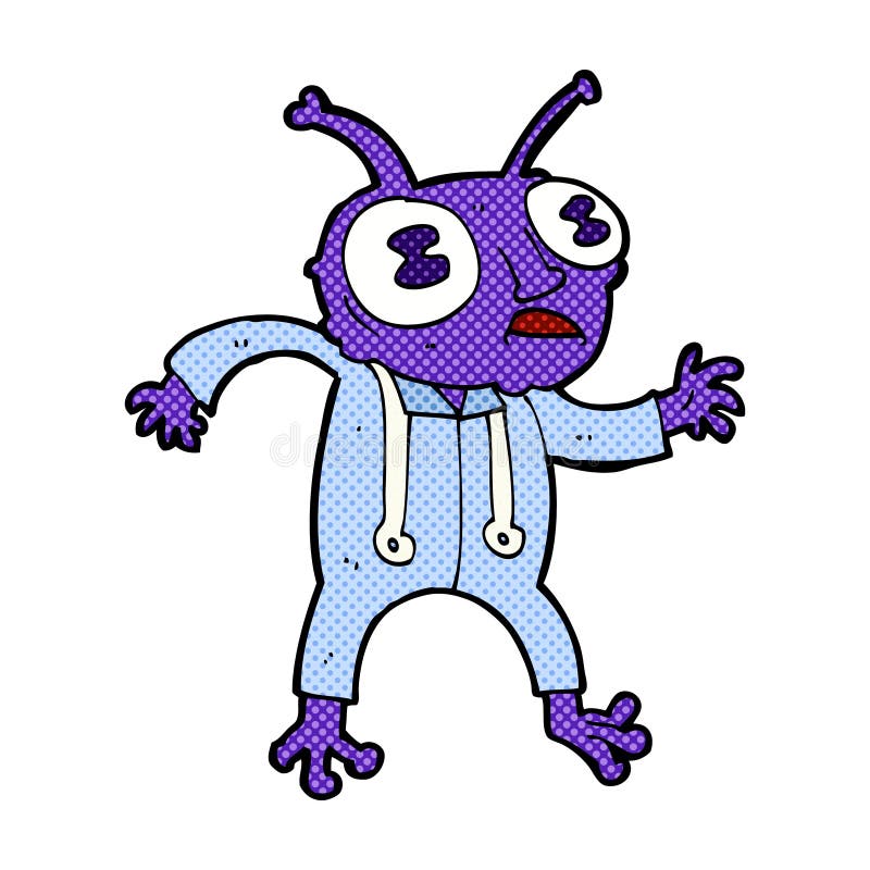 Comic Cartoon Alien Spaceman Stock Illustration - Illustration of book ...