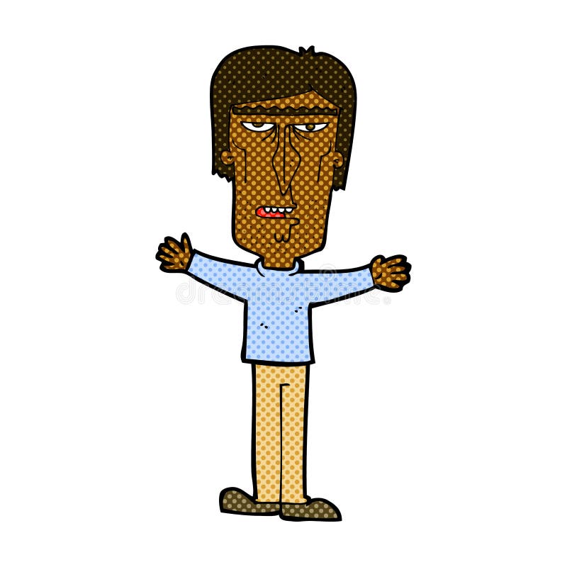 Comic cartoon angry man stock illustration. Illustration of angry ...