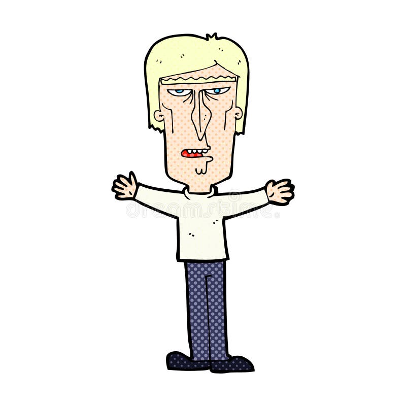 Comic cartoon angry man stock illustration. Illustration of male - 52912806