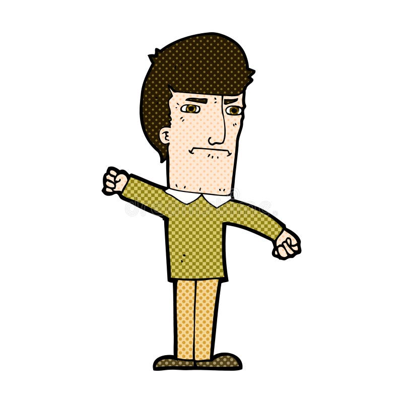Comic cartoon angry man stock illustration. Illustration of traditional ...