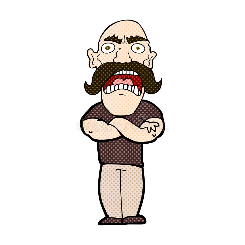 Comic cartoon angry man stock illustration. Illustration of silly ...