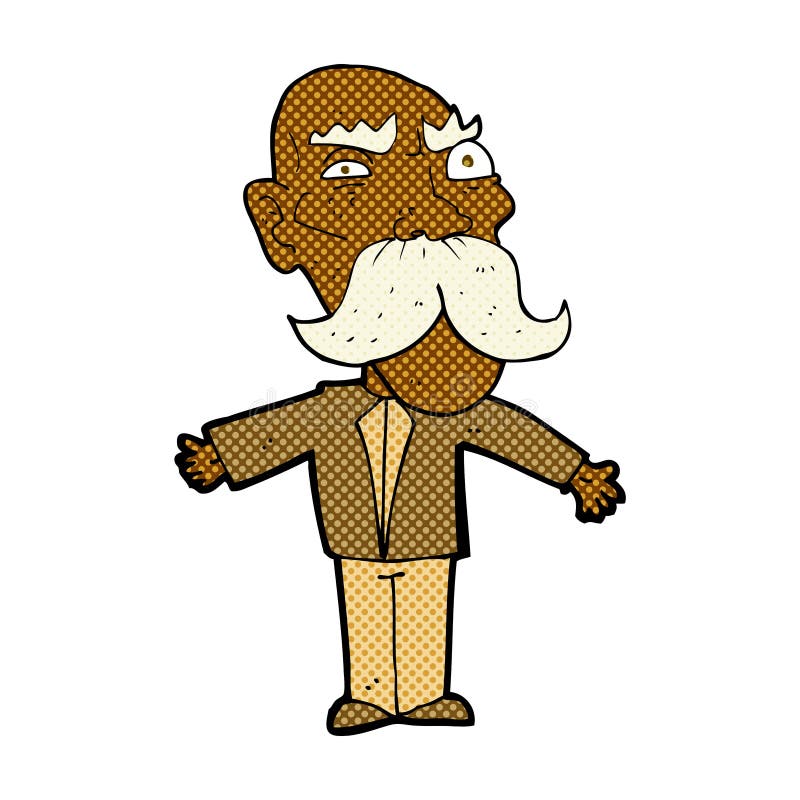 Comic Cartoon Angry Old Man Stock Illustration - Illustration of ...