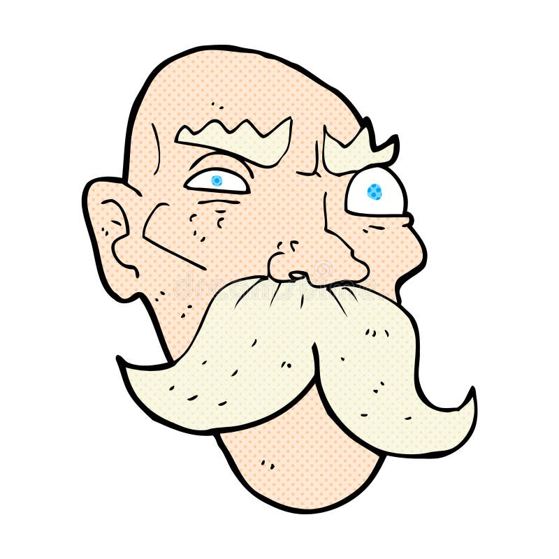 Comic Cartoon Angry Old Man Stock Illustration - Illustration of ...