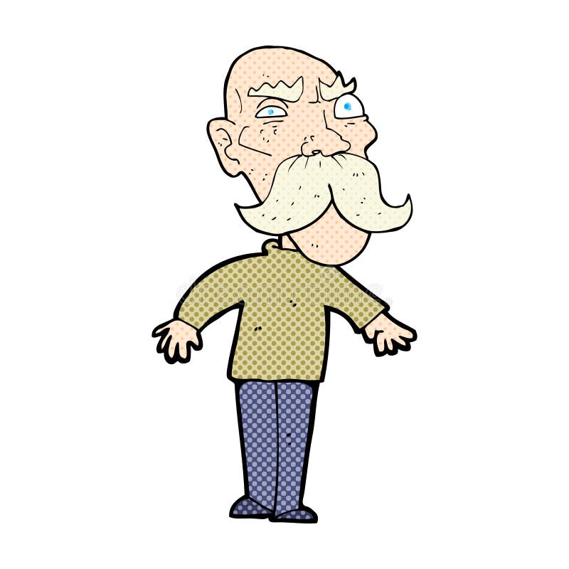 Comic Cartoon Angry Old Man Stock Illustration - Illustration of style ...