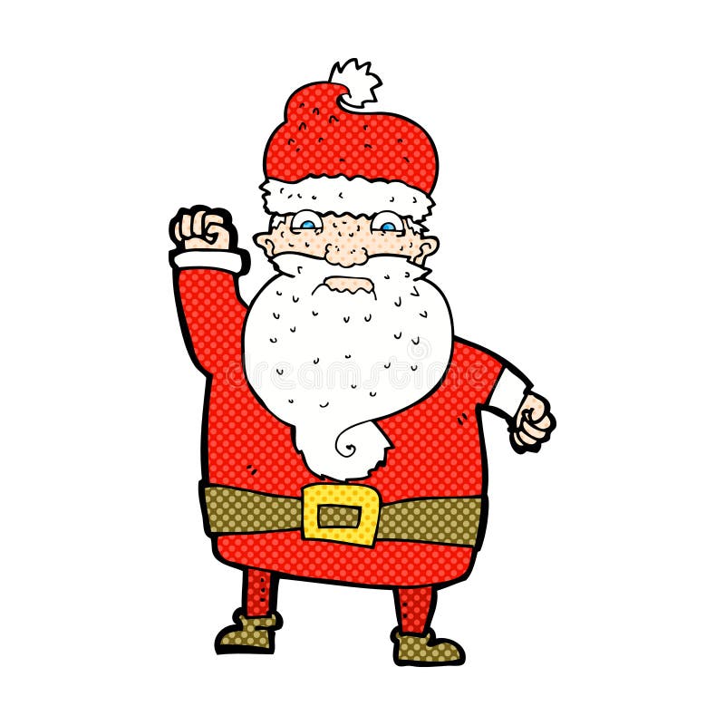 Comic Cartoon Angry Santa Claus Stock Illustration - Illustration of ...