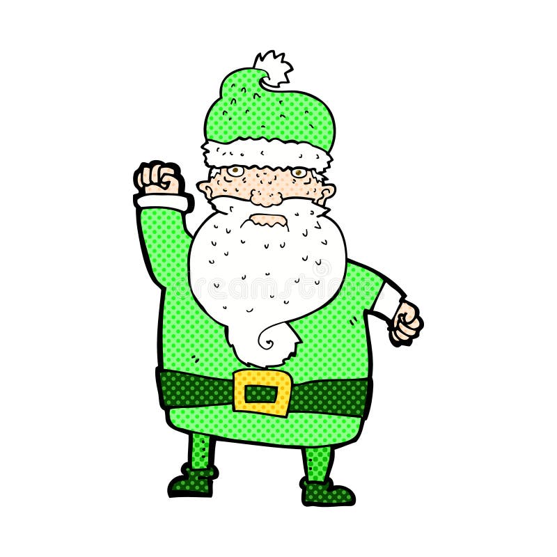 Comic Cartoon Angry Santa Claus Stock Illustration - Illustration of ...