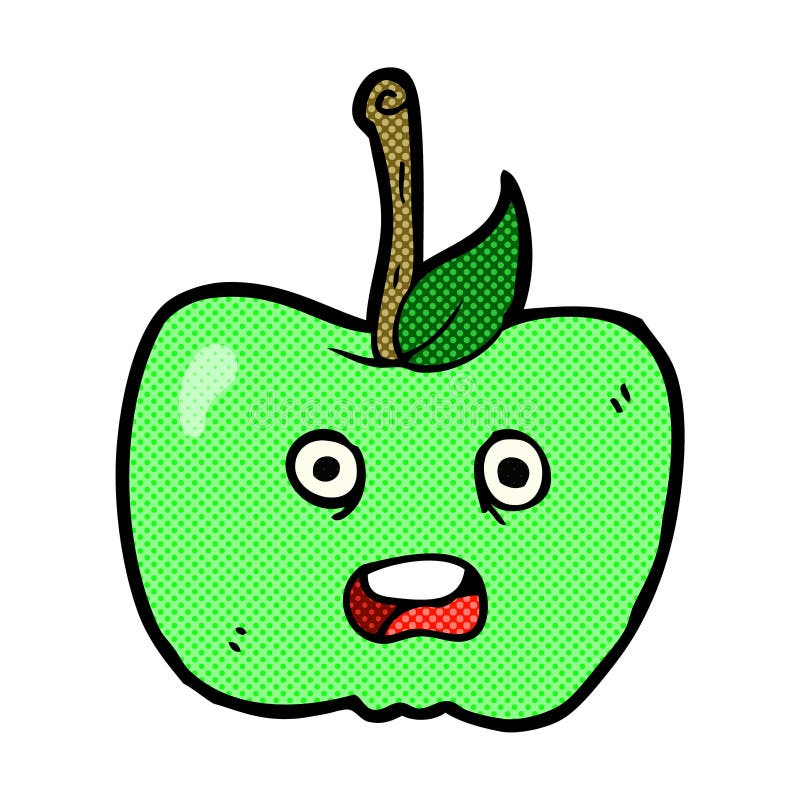 Comic cartoon apple stock illustration. Illustration of silly - 52879432