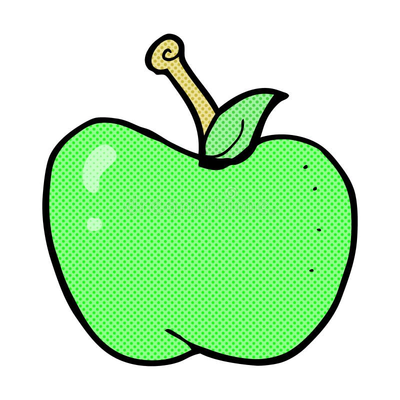 Comic cartoon apple stock illustration. Illustration of healthy - 52919271