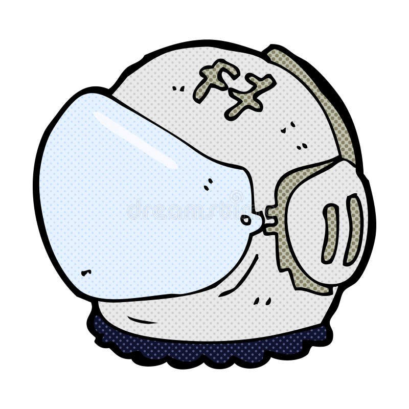 Comic Cartoon Astronaut Helmet Stock Illustration - Illustration of ...