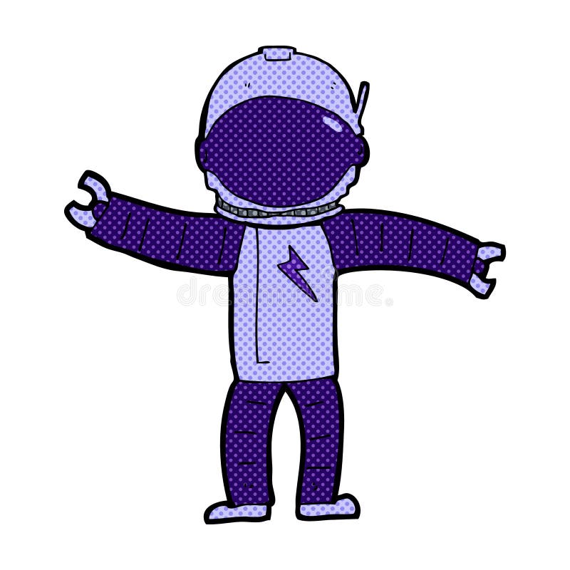 Comic cartoon astronaut stock illustration. Illustration of comic ...