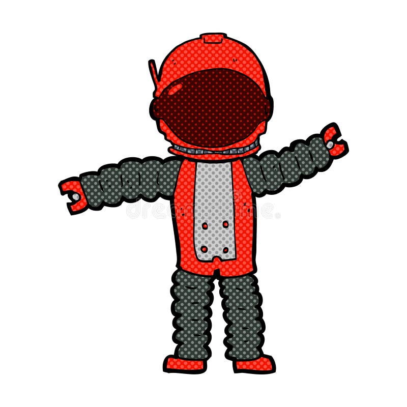 Comic cartoon astronaut stock illustration. Illustration of comic ...