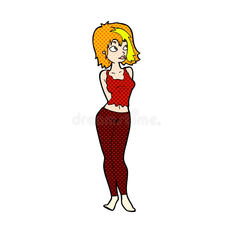 Comic Cartoon Attractive Girl Stock Illustration - Illustration of book ...