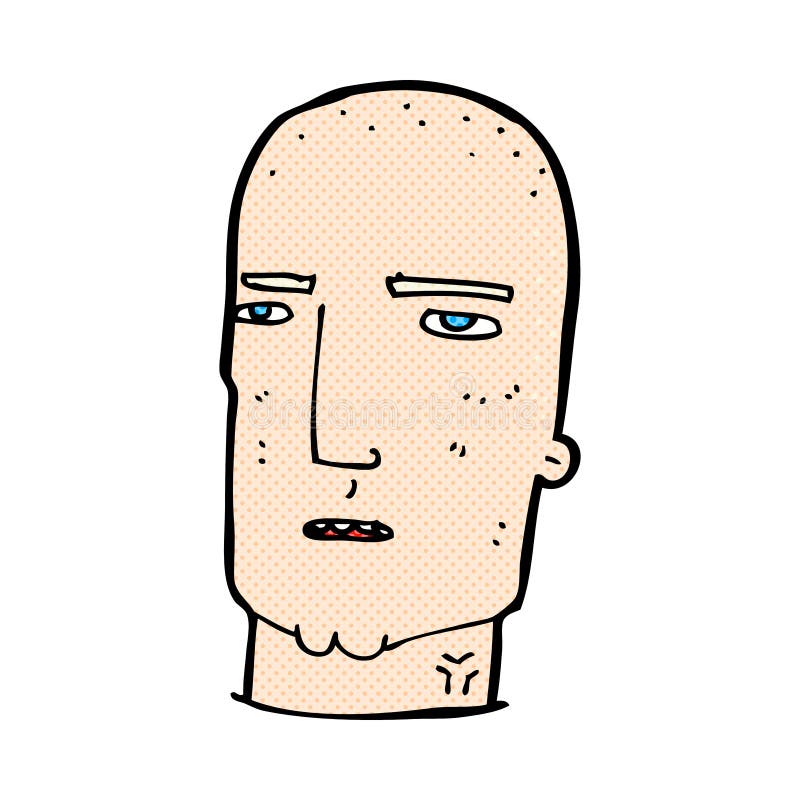 Comic Cartoon Bald Tough Guy Stock Illustration - Illustration of ...