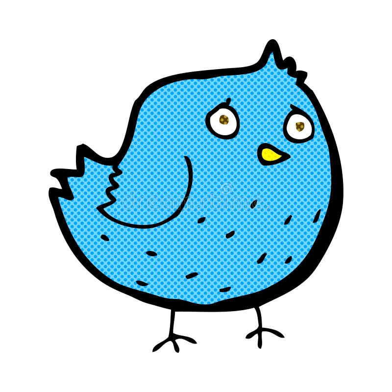 Cartoon Fat Bird with Speech Bubble Stock Illustration - Illustration ...