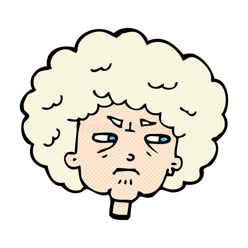 Cartoon bitter old woman stock vector. Illustration of annoyed - 37030942
