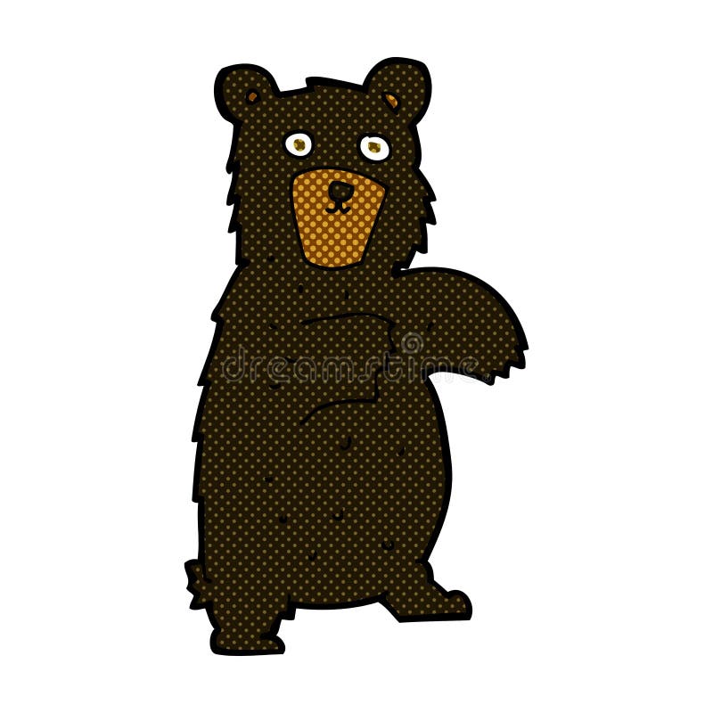 Comic cartoon black bear stock illustration. Illustration of bear ...