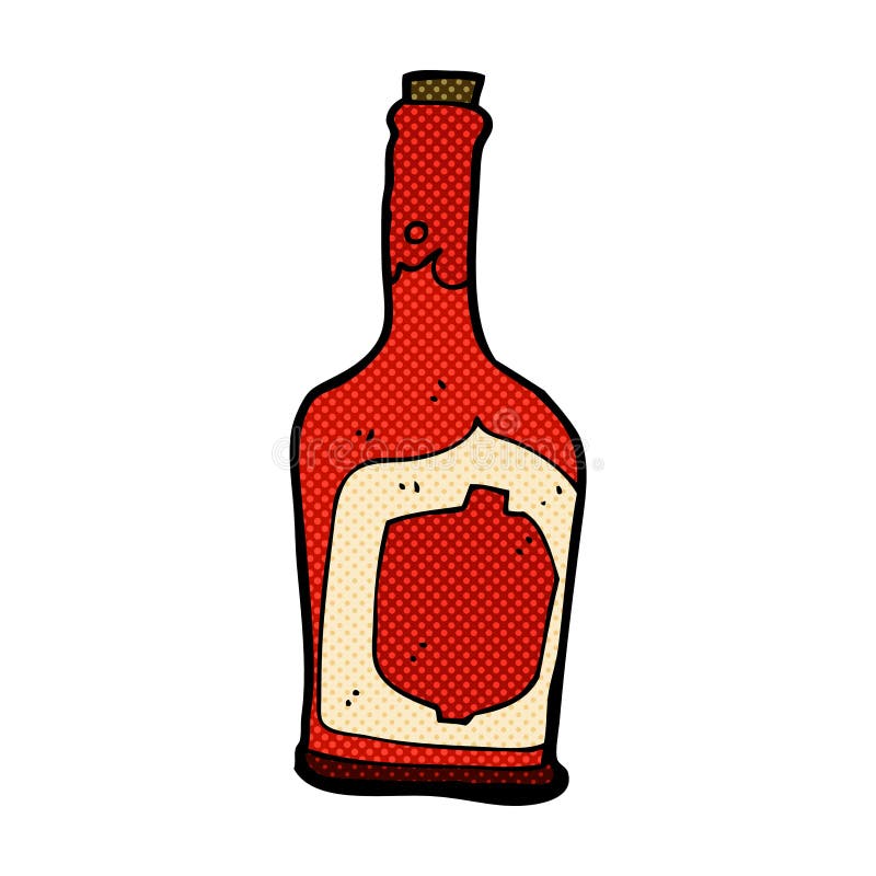 Comic Cartoon Bottle of Rum Stock Illustration - Illustration of ...