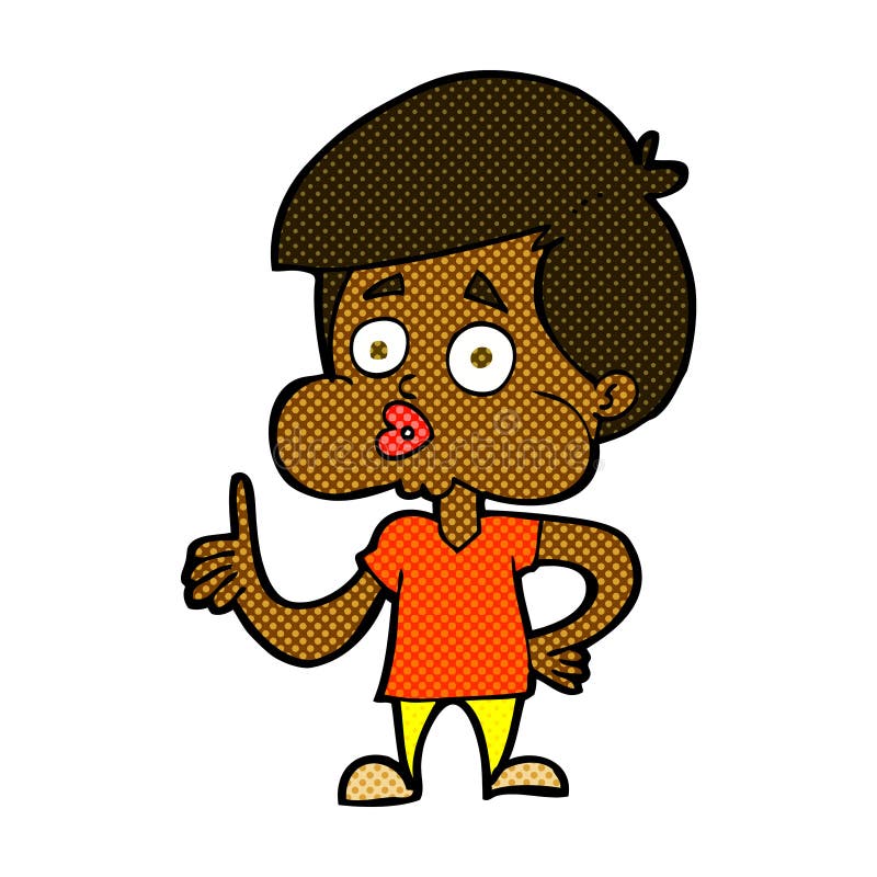 Comic Cartoon Boy Giving Thumbs Up Stock Illustration - Illustration of ...