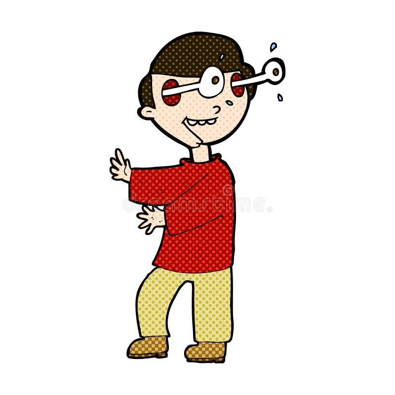 Comic Cartoon Boy with Popping Out Eyes Stock Illustration ...