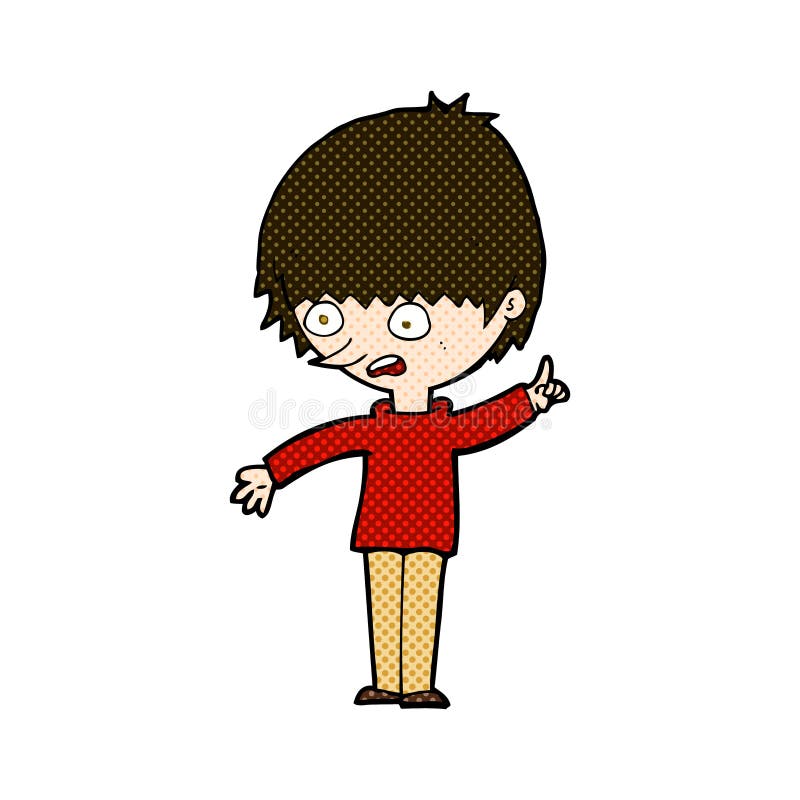 Comic Cartoon Boy with Question Stock Illustration - Illustration of ...