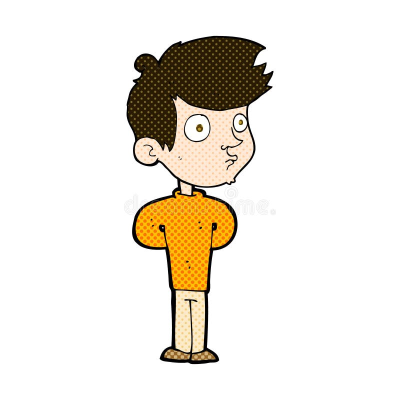 Comic cartoon boy staring stock illustration. Illustration of silly ...