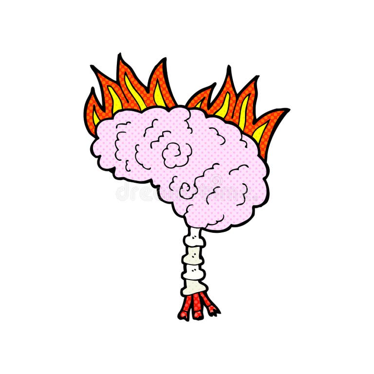 Comic cartoon brain stock illustration. Illustration of traditional ...