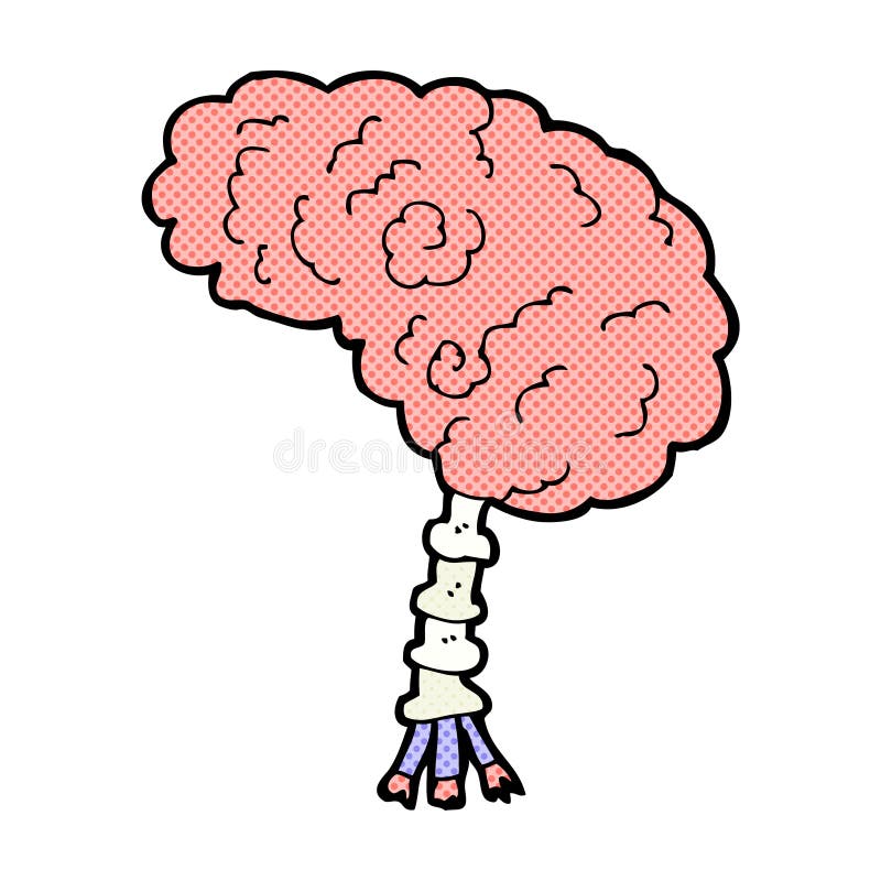 Comic cartoon brain stock illustration. Illustration of retro - 52916481