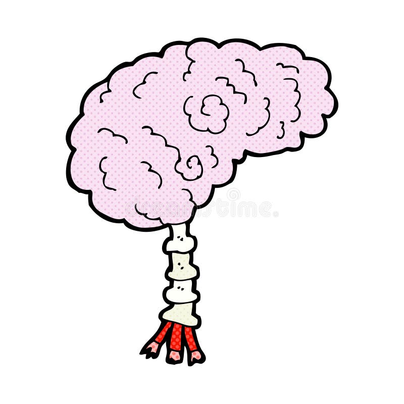 Comic cartoon brain stock illustration. Illustration of brain - 52936819