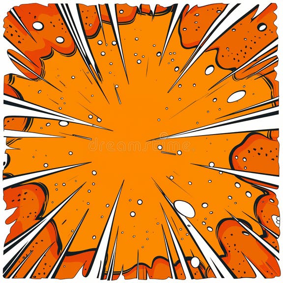 Comic Cartoon with Bright Orange Dynamic Forms 4 Stock Illustration ...