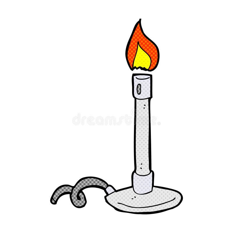 Cartoon bunsen burner stock illustration. Illustration of retro - 37025152