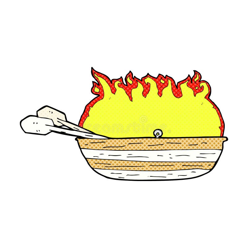 Comic cartoon burning boat stock illustration. Illustration of funeral ...