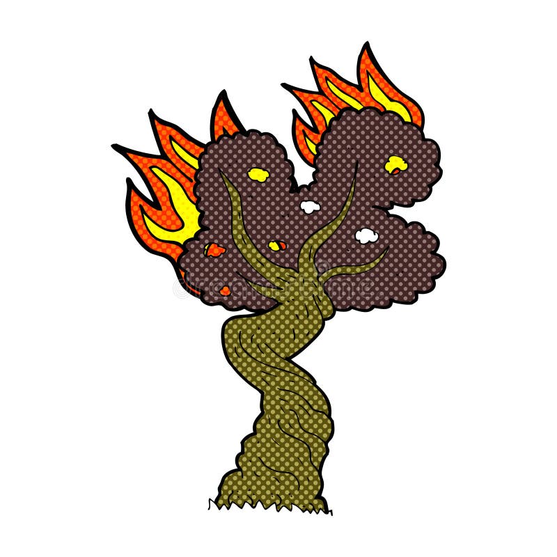 Cartoon twisted old tree stock vector. Illustration of traditional ...