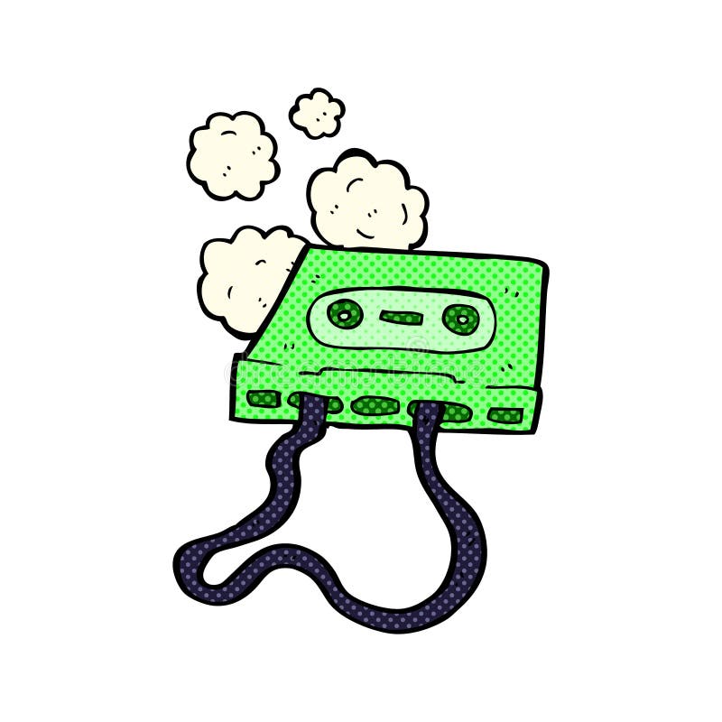 Cartoon Cassette Tape with Speech Bubble Stock Illustration ...