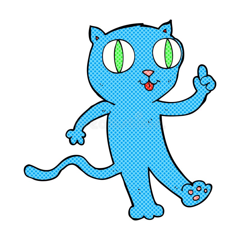 Comic Cartoon Cat with Idea Stock Illustration - Illustration of comic ...