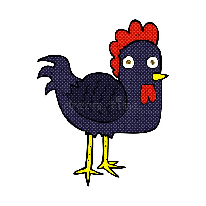 Comic cartoon chicken stock illustration. Illustration of doodle - 52879377