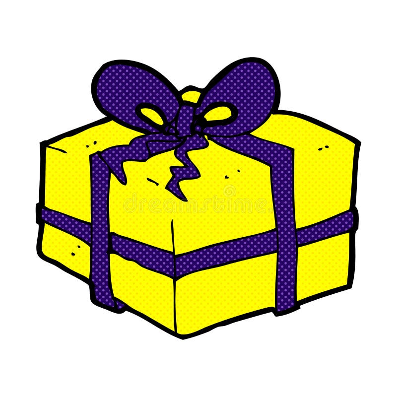 Comic Cartoon Christmas Present Stock Illustration - Illustration of ...