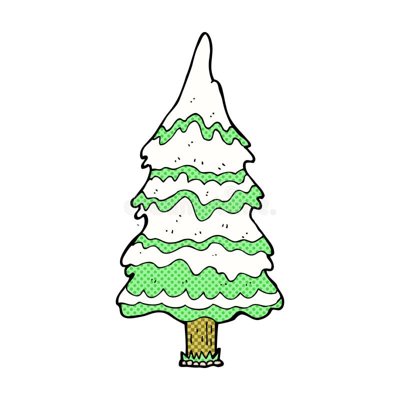 Comic Cartoon Christmas Tree Stock Illustration - Illustration of silly ...