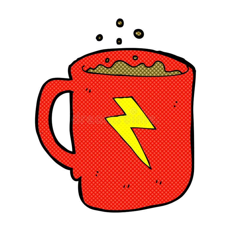 Comic cartoon coffee mug stock illustration. Illustration of style ...