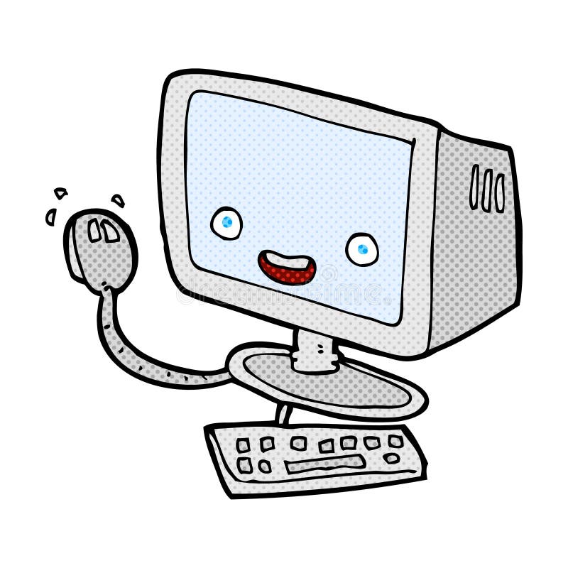 Comic cartoon computer stock illustration. Illustration of computer ...