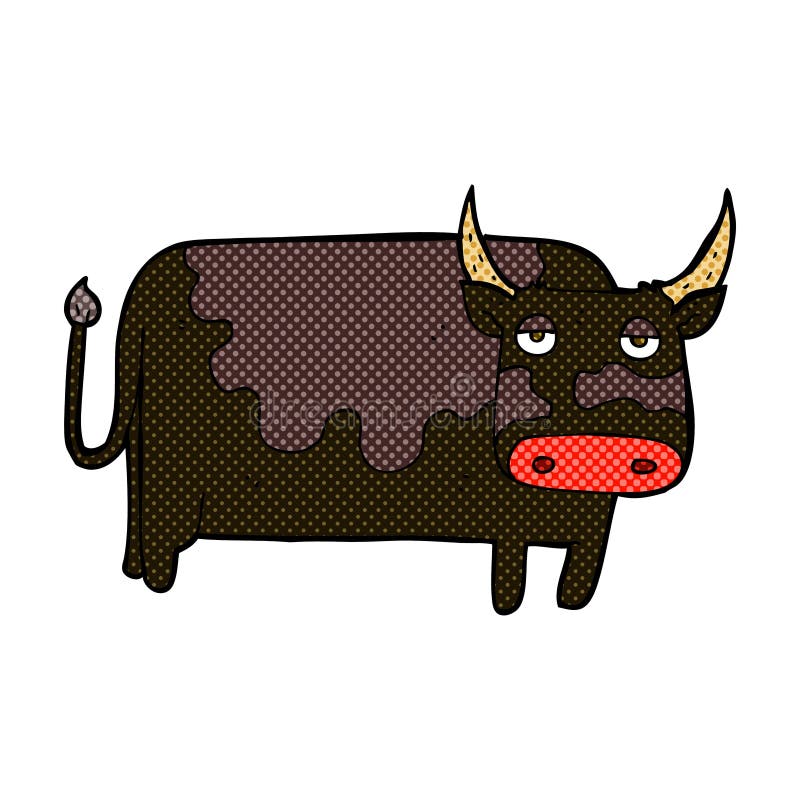 Comic cartoon cow stock illustration. Illustration of style - 52877369