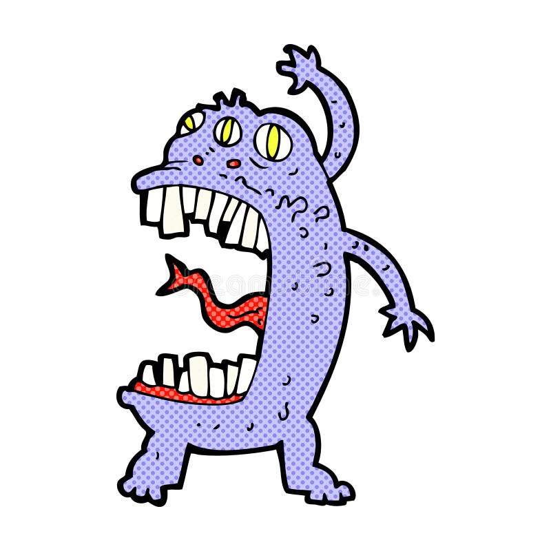 Comic Cartoon Crazy Monster Stock Illustration - Illustration of ...