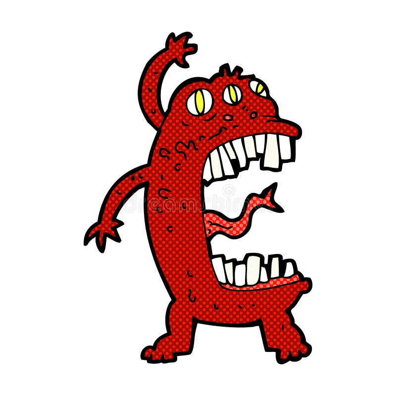 Comic Cartoon Crazy Monster Stock Illustration - Illustration of silly ...