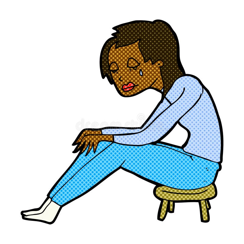 Comic cartoon crying woman stock illustration. Illustration of crazy ...