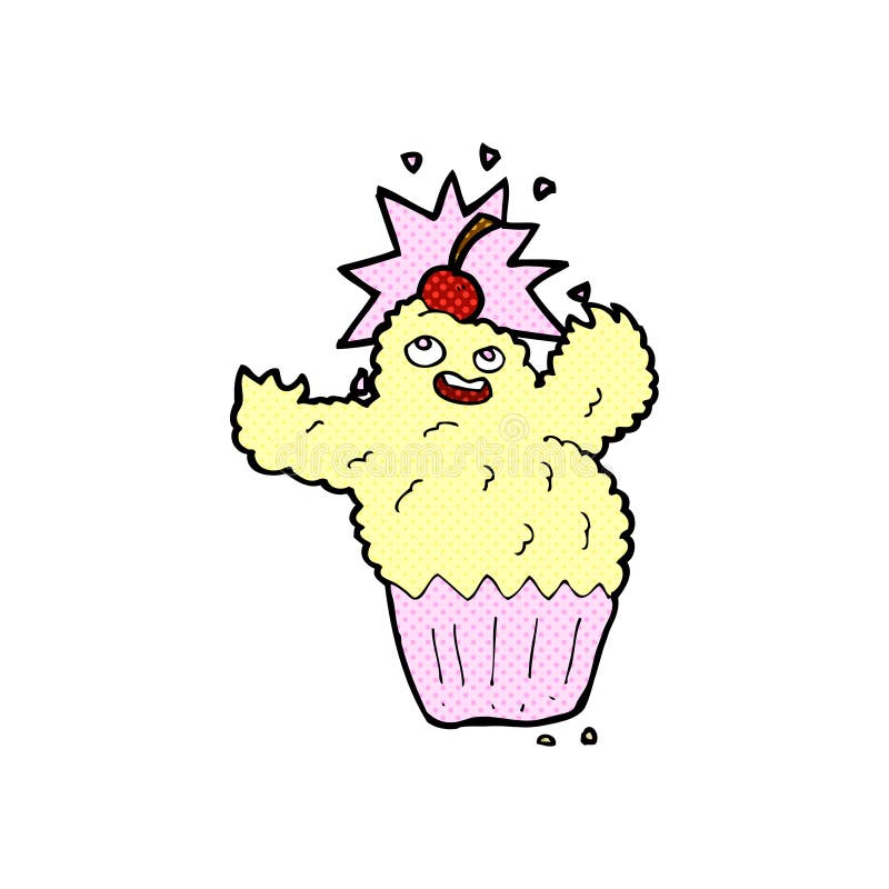 Comic Cartoon Cupcake Monster Stock Illustration - Illustration of ...