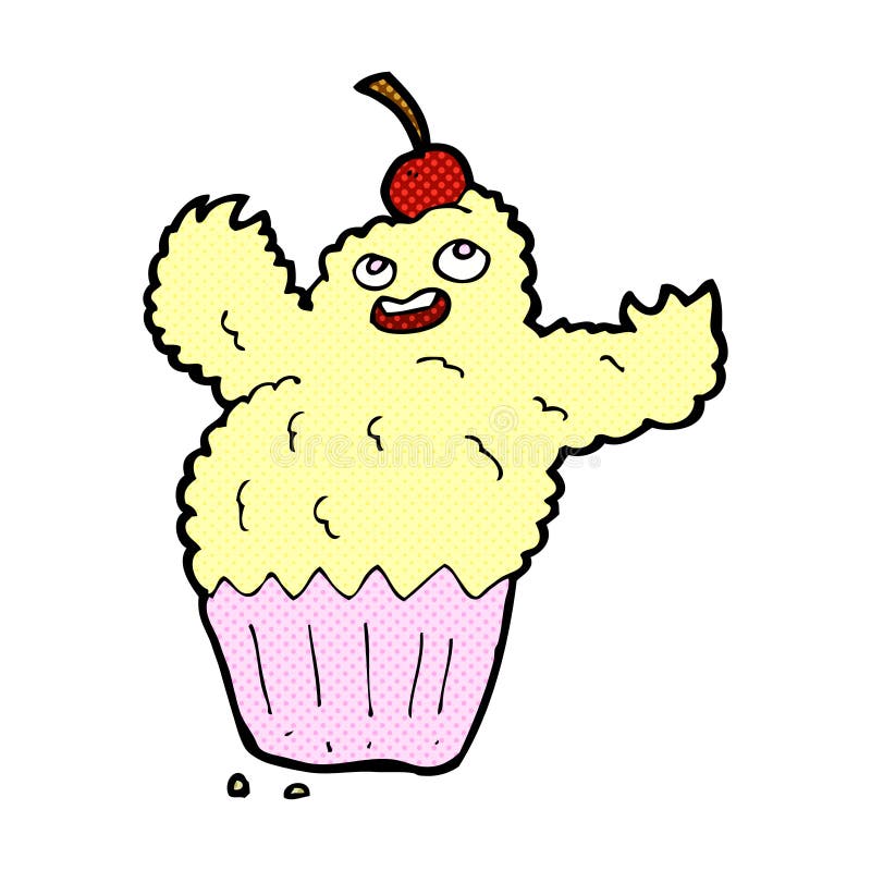 Comic Cartoon Cupcake Monster Stock Illustration - Illustration of ...